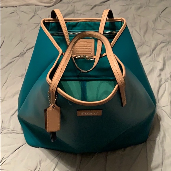 Coach | Bags | Coach Large Green Tote | Poshmark